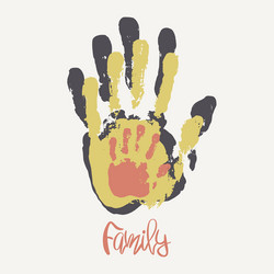 Stylish poster with family handprints Royalty Free Vector
