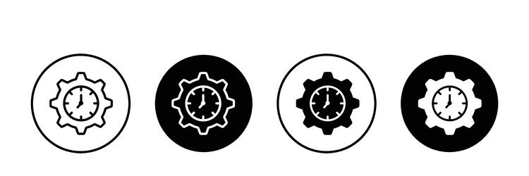 Time management icon set clock work project Vector Image