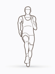 Athlete runner a man running front view Royalty Free Vector