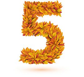 Autumn stylized alphabet with foliage letter g Vector Image