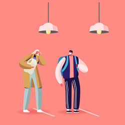 Keep distance concept customers characters Vector Image