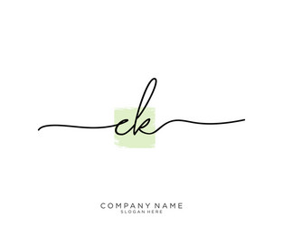 Initial ck signature logo template hand drawn Vector Image