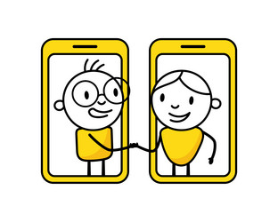 Phone Stickman Smartphone Vector Images (91)