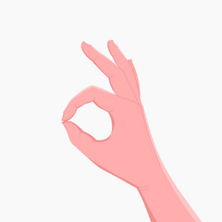 Fine im ok hand ring sign positive gesturing Vector Image