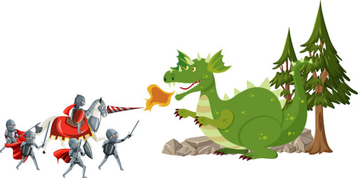 Knight Fighting a Dragon Cartoon Vector Images (over 190)