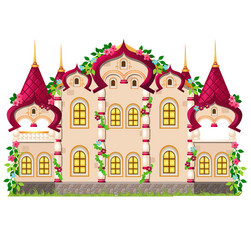Fairytale house with blue crystals Royalty Free Vector Image