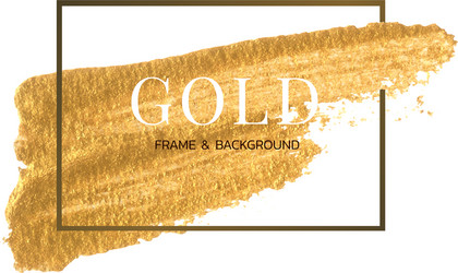 Gold paint foil stroke with border frame Vector Image