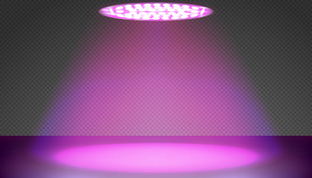 Led red and blue spectrum round phytolamp Vector Image