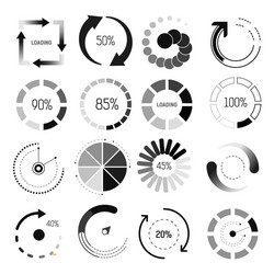 Loading icons load progress circle loader ui Vector Image
