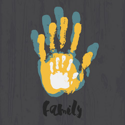 Stylish poster with family handprints Royalty Free Vector