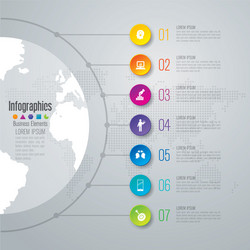 Timeline infographics design with 7 options Vector Image