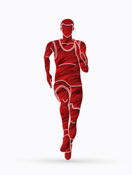 Athlete runner a man running front view Royalty Free Vector