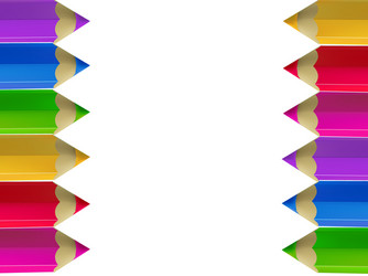 Colour pencils border on white background Vector Image