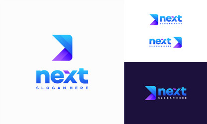 Modern next logo designs concept arrow logo Vector Image
