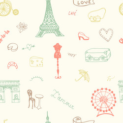 Paris seamless pattern Royalty Free Vector Image