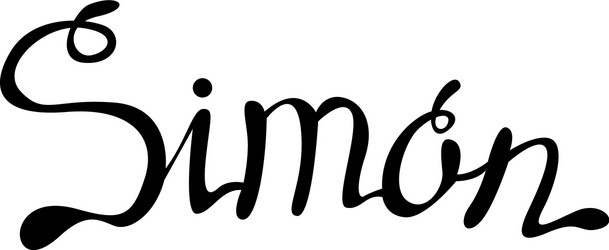 Simon name lettering tinsels Royalty Free Vector Image