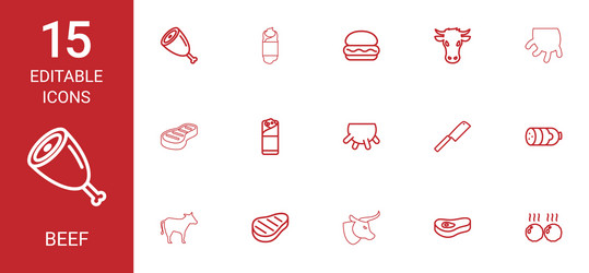 Beef icons Royalty Free Vector Image - VectorStock
