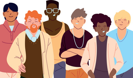 Men cartoons cultural diversity design Royalty Free Vector