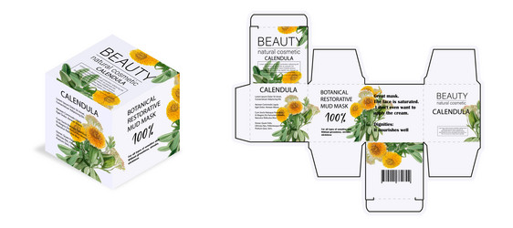 Design of the cosmetic packaging template cut Vector Image