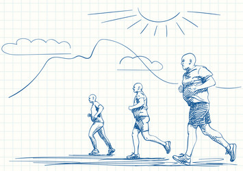 Doodle Marathon Sport Running Vector Images (over 580)
