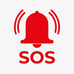 Sos bell in red circle icon alarm Royalty Free Vector Image