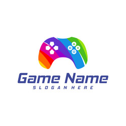 Game shop logo template design Royalty Free Vector Image