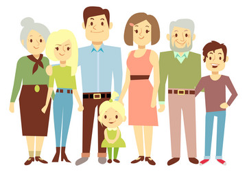 Multi generation family Royalty Free Vector Image