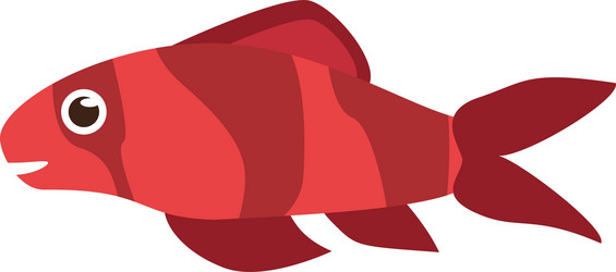 Cute red fish cartoon Royalty Free Vector Image