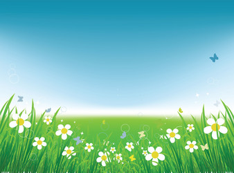 Cartoon spring landscape Royalty Free Vector Image