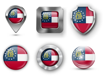 Usa state flag badges Royalty Free Vector Image