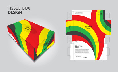 Tissue box packaging design on geometric Vector Image
