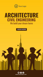 Architecture civil engineering portrait template Vector Image