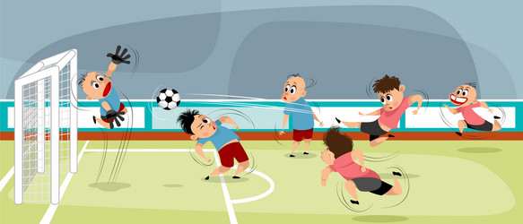 Kids playing football Royalty Free Vector Image