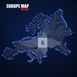 Abstract glowing outline of europe map Royalty Free Vector