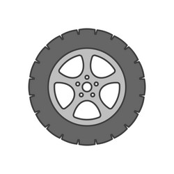 Car wheel outline icon Royalty Free Vector Image
