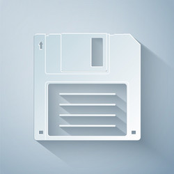 Paper cut floppy disk for computer data storage Vector Image