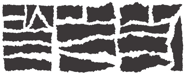 Paper rectangle with rough edge torn shapes with Vector Image