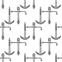 Seamless vintage pattern with anchor Royalty Free Vector