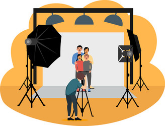 Photographer and photo studio flat design Vector Image
