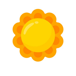 Yellow sun icon simple cartoon style design the Vector Image