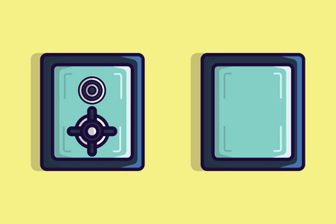 Bank save vault box with front and back view Vector Image