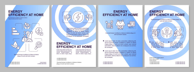 Energy efficiency blue brochure template Vector Image