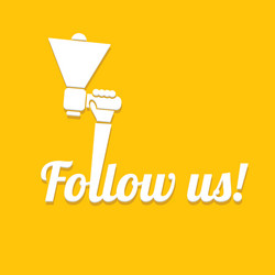 Follow us red banner Royalty Free Vector Image