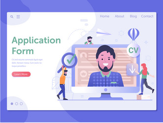Job application form web page landing template Vector Image