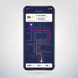 Navigation map mobile app taxi gps tracker Vector Image