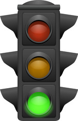 Realistic traffict light street traffic sign Vector Image