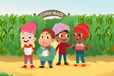 Corn maze isolated cartoon Royalty Free Vector Image