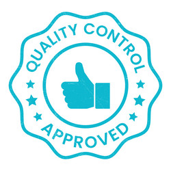 Quality control approved stamp badge icon seal Vector Image
