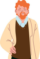 Red hair man cartoon design Royalty Free Vector Image