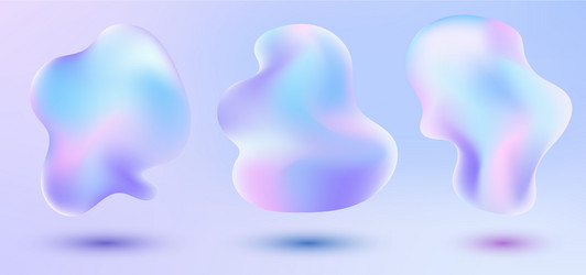 Holographic shapes backgrounds set applicable Vector Image